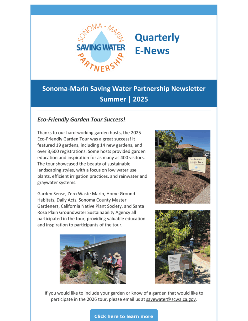 Summer 2025 Newsletter - Sonoma-Marin Saving Water Partnership